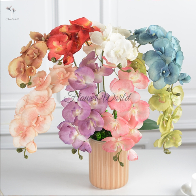 Jual [FlowerWorld]Artificial Bunga Anggrek Kain 8 kuntum Jumbo Bunga ...