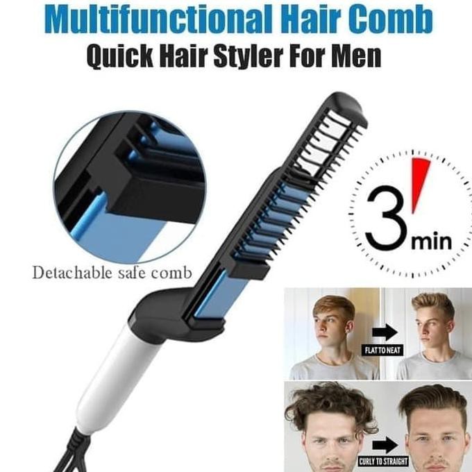 Jual Hair Styler Man Sisir Elektrik Pria Multifunctional Comb Hair ...