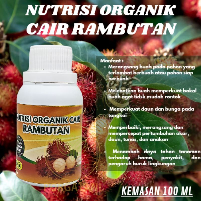 Jual Pupuk Organik Cair Nutrisi Rambutan Pemacu Pertumbuhan Bunga dan Buah Anti Rontok Cair ...