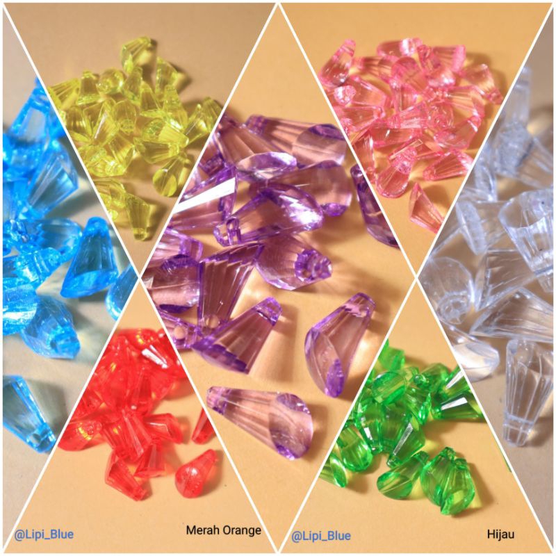 Jual Manik Acrylic Tapak Kuda| bahan aksesoris kalung gelang manik ...