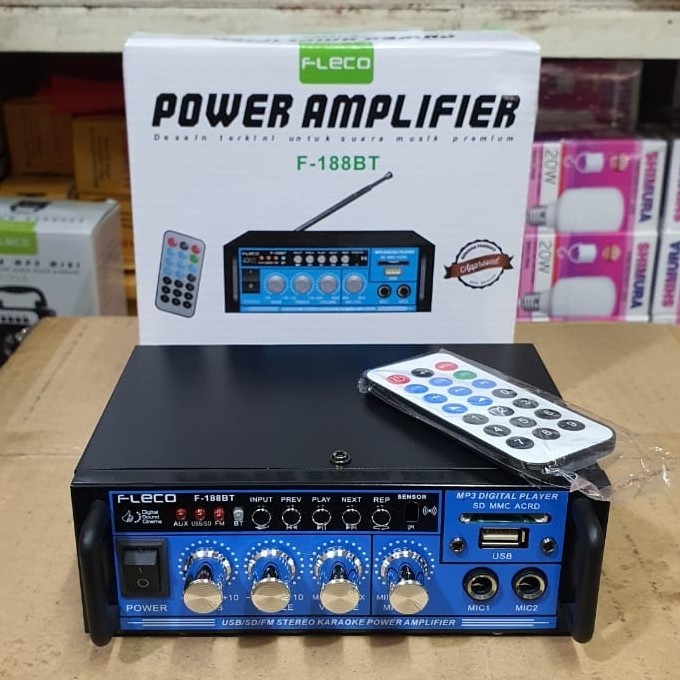 Jual Power Amplifier FLECO F-188BT Ampli mIni bluetooth Usb karaoke ...