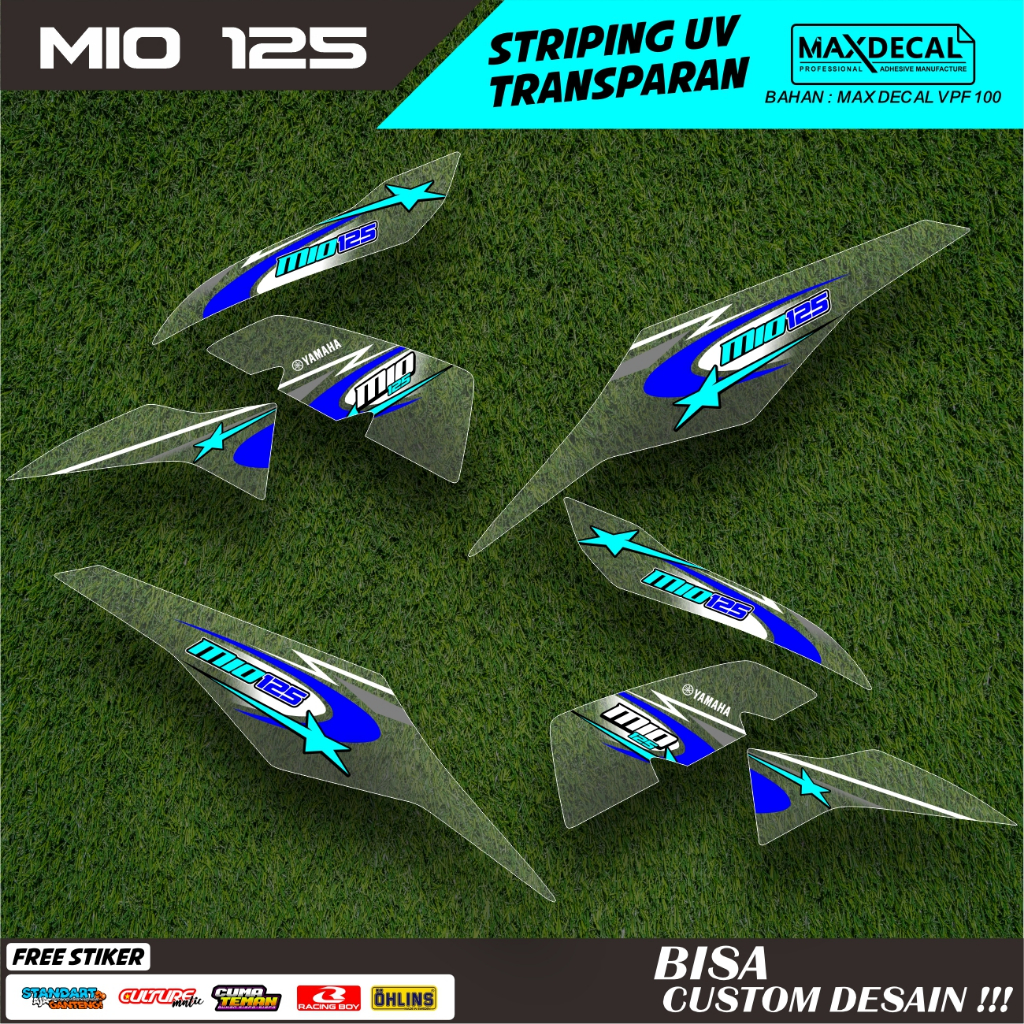Jual striping mio m3 sporty smile transparan cw hitam custome racing ...