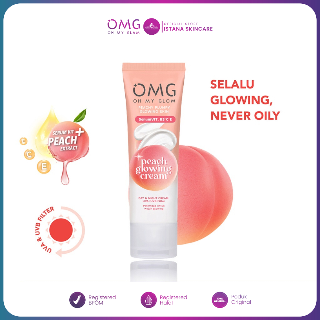 Jual OMG Oh My Glow Peach Glowing Cream with Double Sunscreen Filter ...