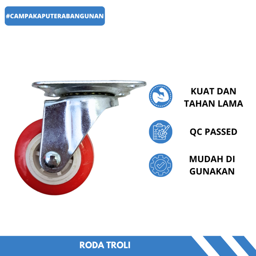 Jual Roda Troli / Roda Caster / Roda Merah Nylon / Roda Etalase ...