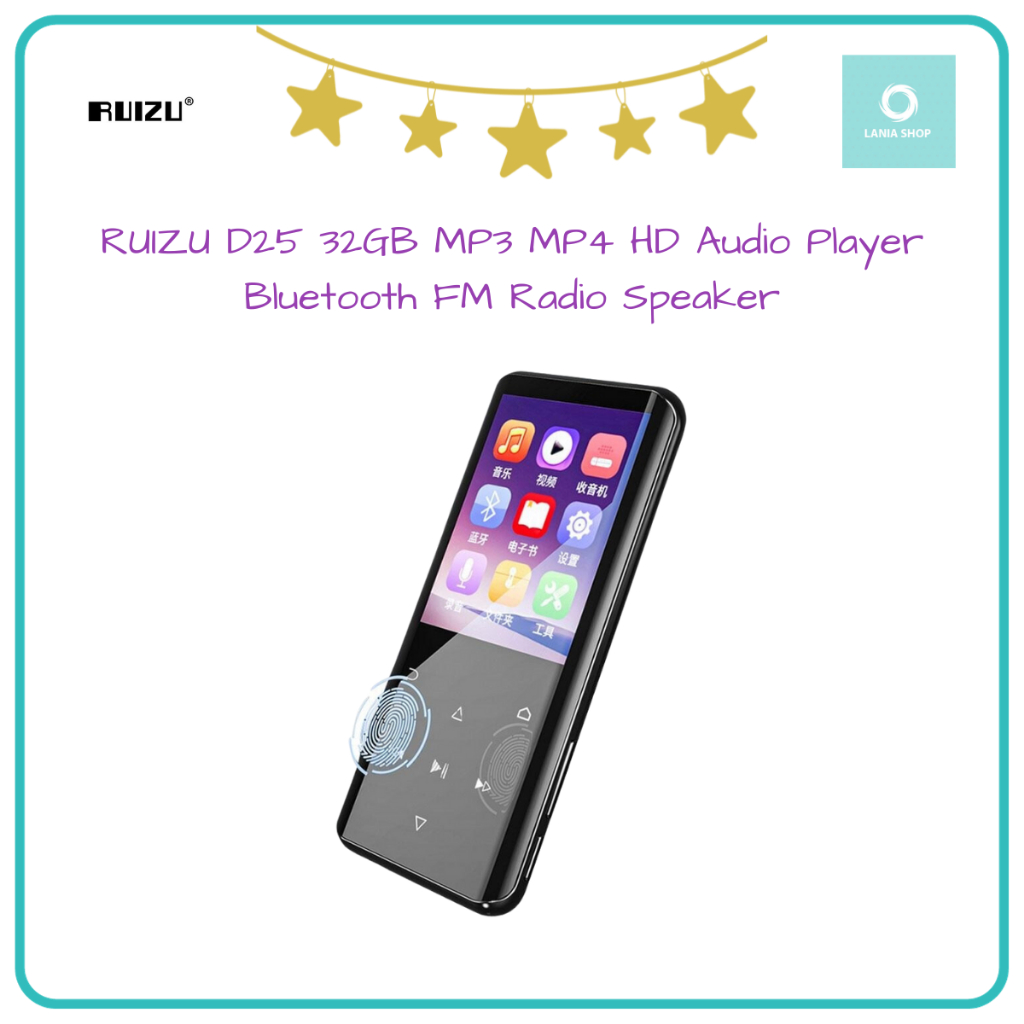 Jual RUIZU D25 32GB MP3 MP4 HD Audio Player Bluetooth FM Radio Speaker ...