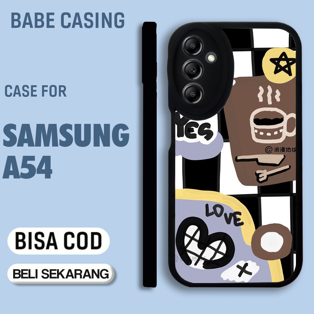 Jual case hp samsung a54 5g terbaru gambar aesthetic stiker hitam ...