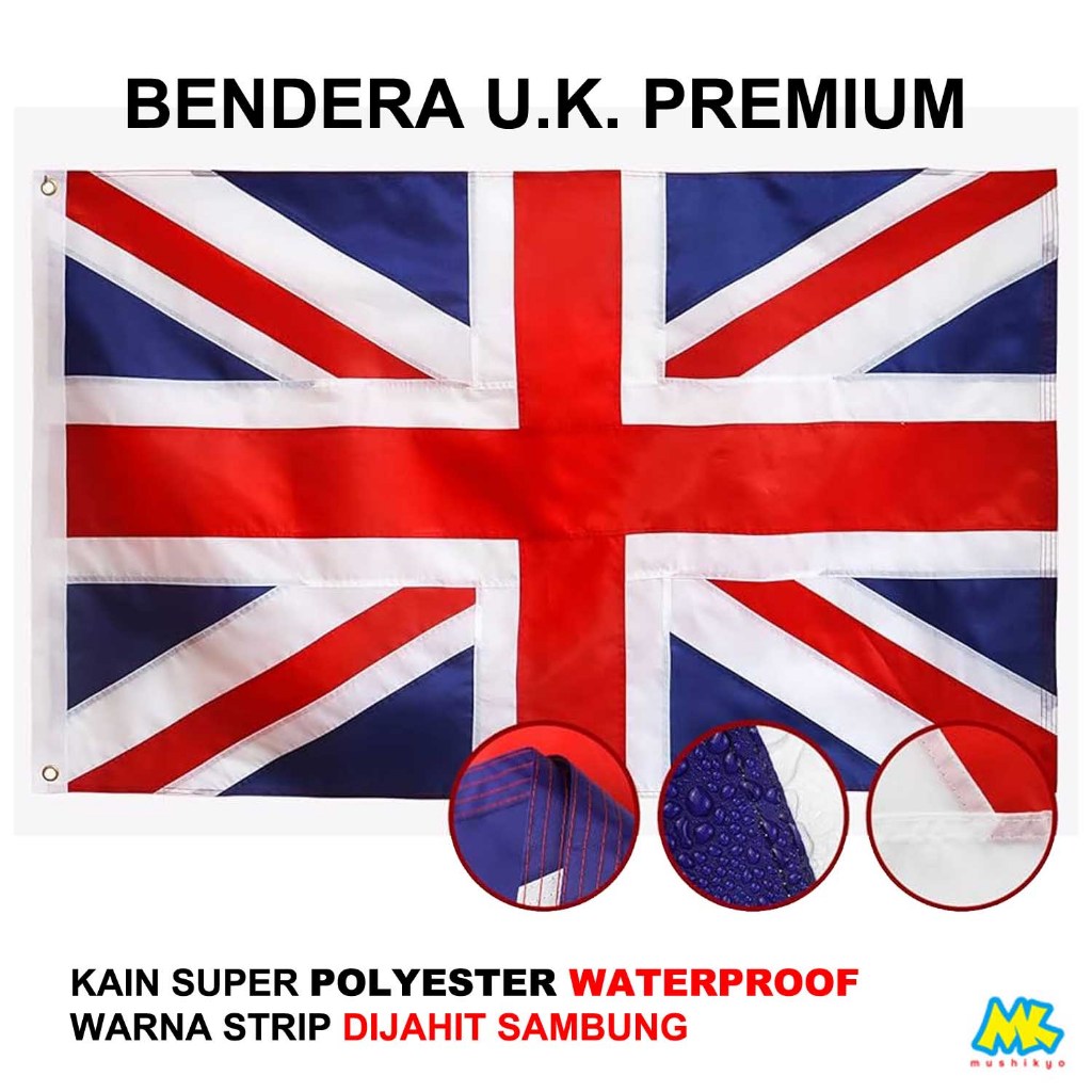 Jual Bendera Inggris Premium - Embroidery UK Big Flag | Shopee Indonesia