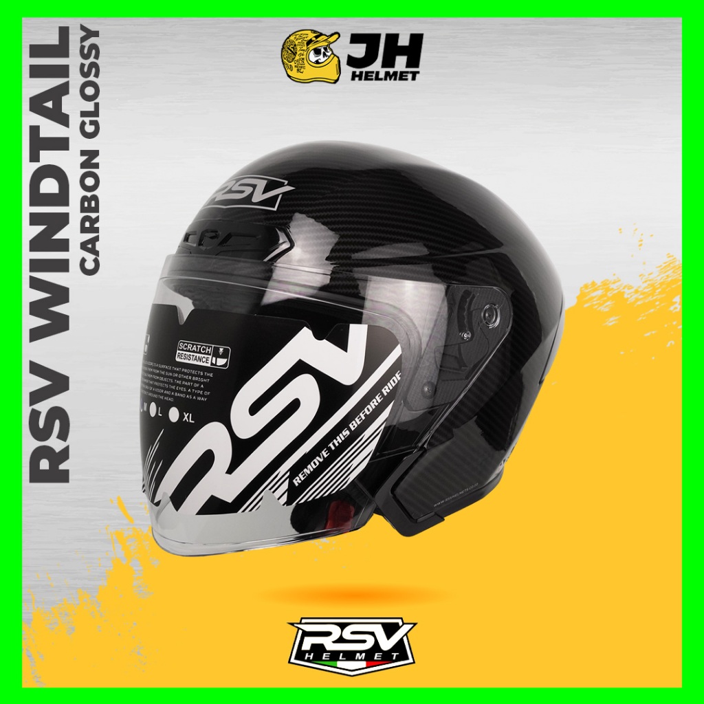 Jual Helm RSV Windtail Solid Carbon Glossy | Helm Half Face | JUAL HELM ...