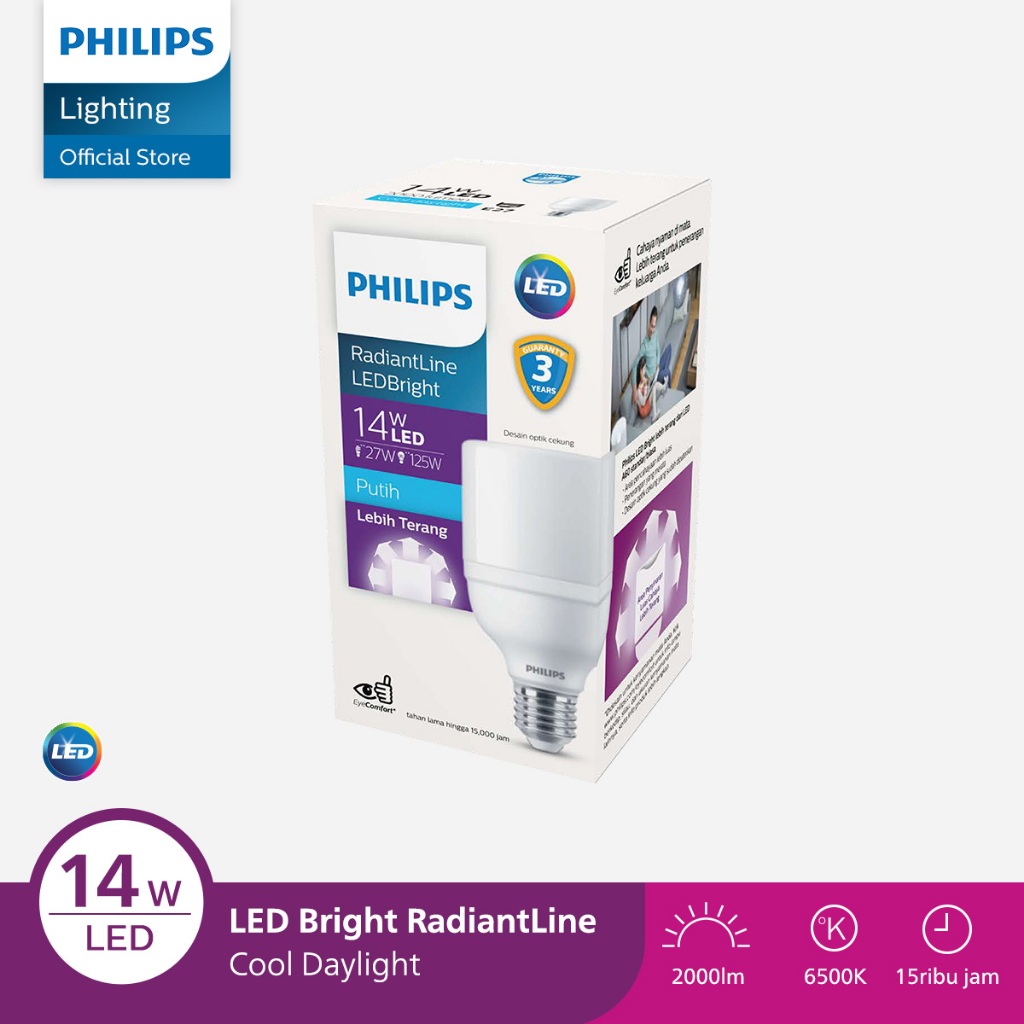 Jual Philips Lampu Radiantline LED Bright 14W E27 6500K 230V Putih ...