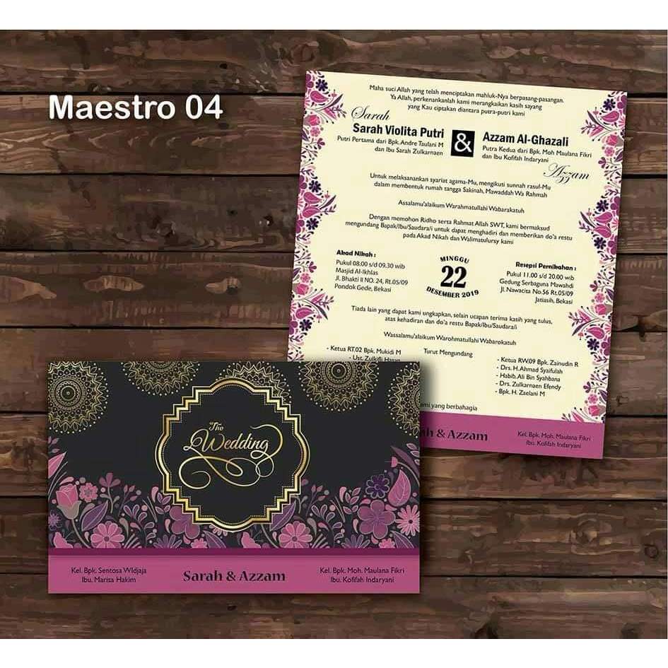 Jual Cetak undangan Maestro 04 psc lampung | Shopee Indonesia