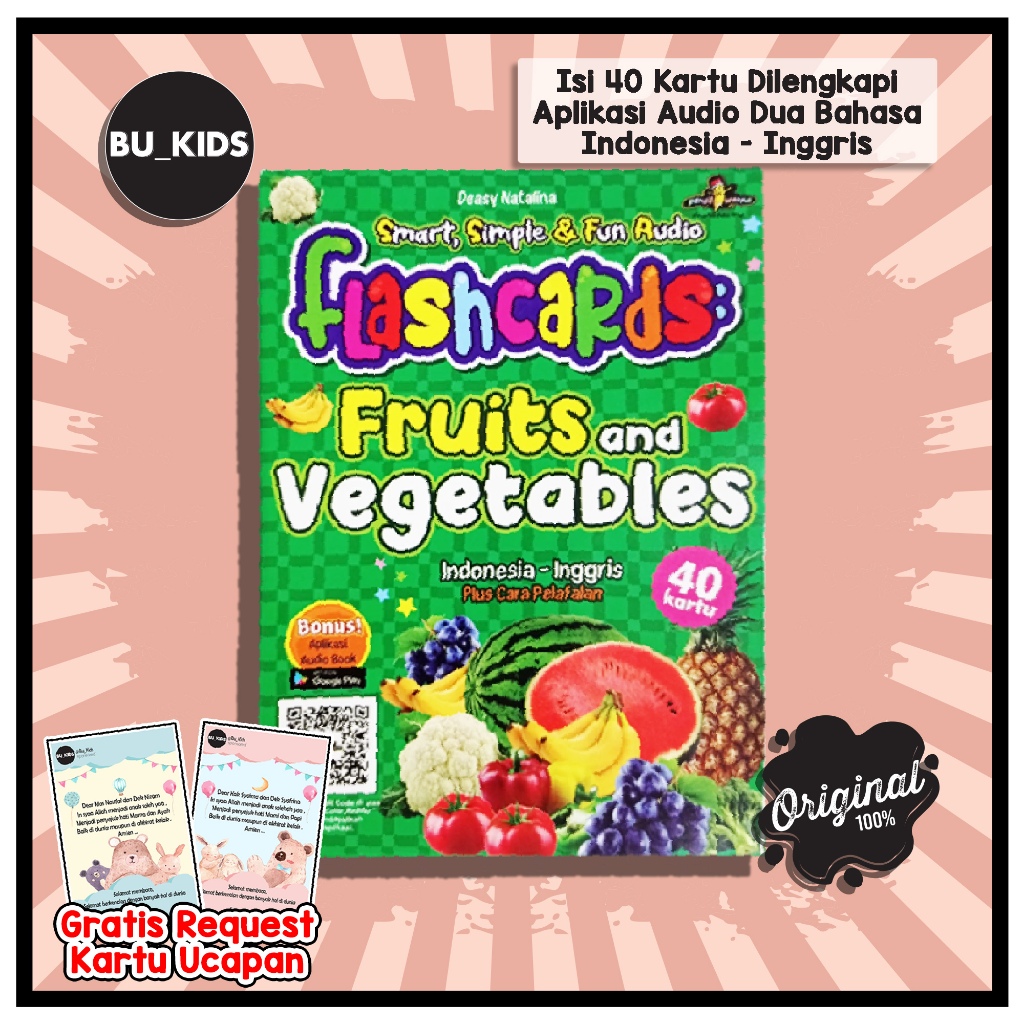 Jual Flash Card Kartu Edukasi Anak Binatang Buah Dan Sayur Tumbuhan ...