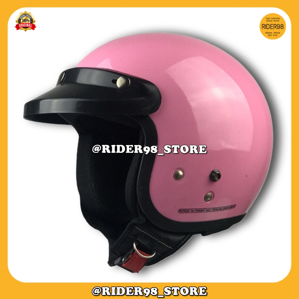 Jual Helmets Sepeda Motor Half Face Retro Full Leher Murah Standar Sni ...