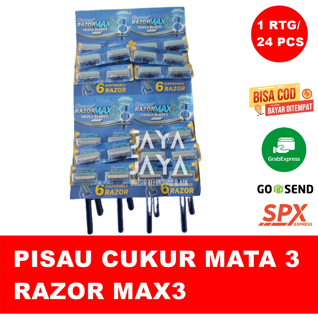 Jual Pisau Cukur Mata 3 Razor MAX3 dan Razor MAX2 Triple Blades Dual Blades 1 Papan isi 24 Pcs ...