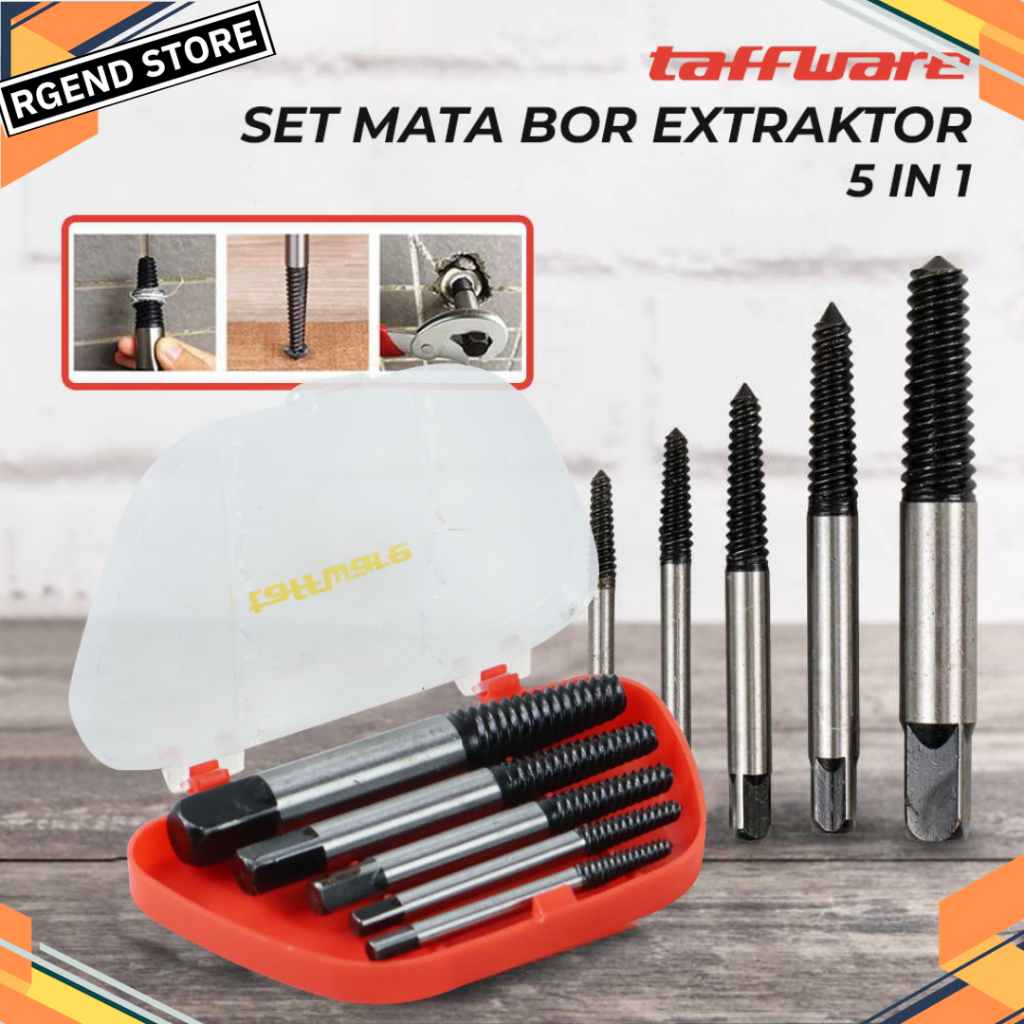 Jual Mata Bor Balik Alat Pembuka Baut Rusak Patah Dol Los slek 5 in 1 ...