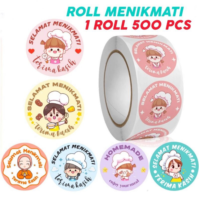 Jual 1 Roll 500 Pcs Sticker Label Makanan Ucapan Thank You For Your ...