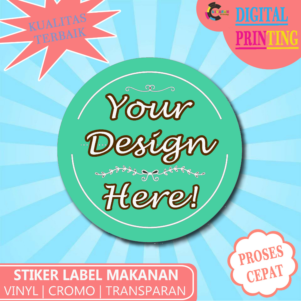 Jual 5x5 cm Custom Label makanan stiker produk vinyl | Shopee Indonesia