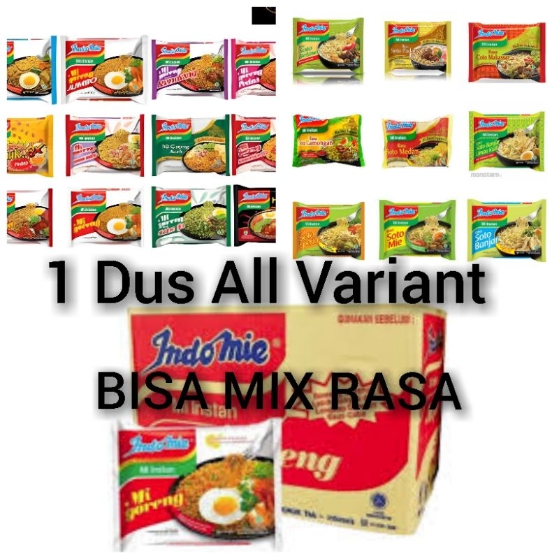 Jual INDOMIE 1 DUS BANYAK RASA BISA MIX DAN REQUEST ISI 40 PCS | Shopee ...