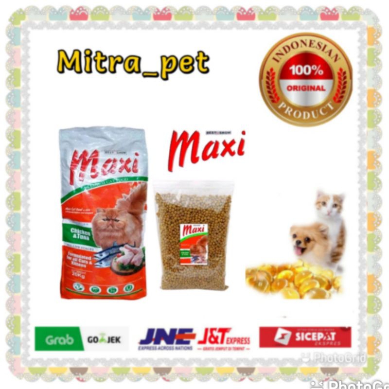 Jual Maxi Cat Dry Food Chicken and Tuna 1kg -Repack | Shopee Indonesia