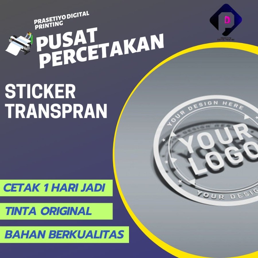 Jual Cetak Sticker Transparan Bisa Custom Desain Dan ukuran | Shopee ...