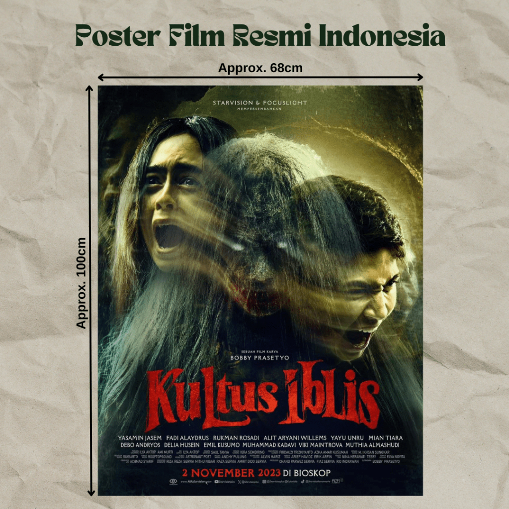 Jual Poster Film KULTUS IBLIS - original Indonesian one sheet, 68 x 100 ...