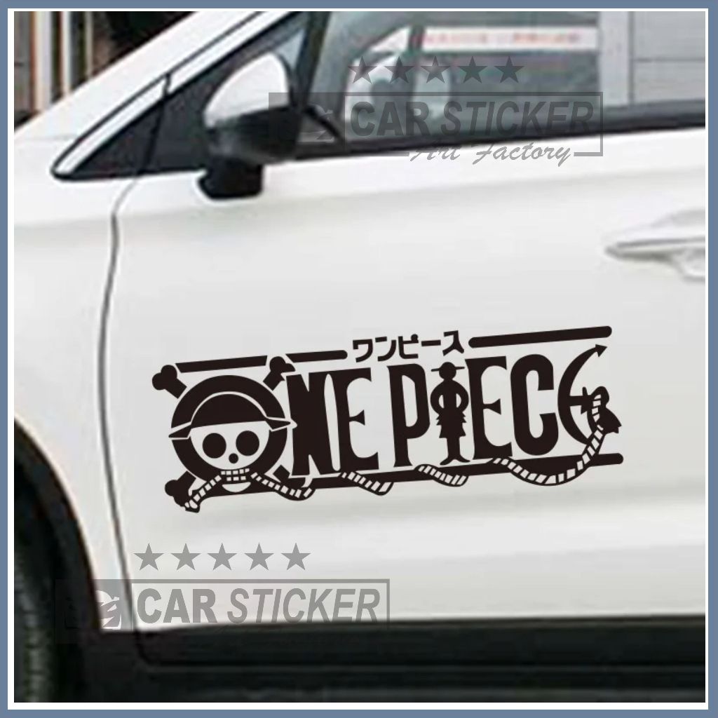 Jual stiker mobil one piece tulisan one piece keren terbaru sticker ...