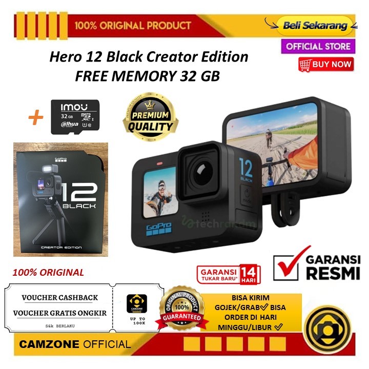 Jual GoPro Hero 12 Black Creator Edition FREE MEMORY 32 GB - GARANSI RESMI | Shopee Indonesia