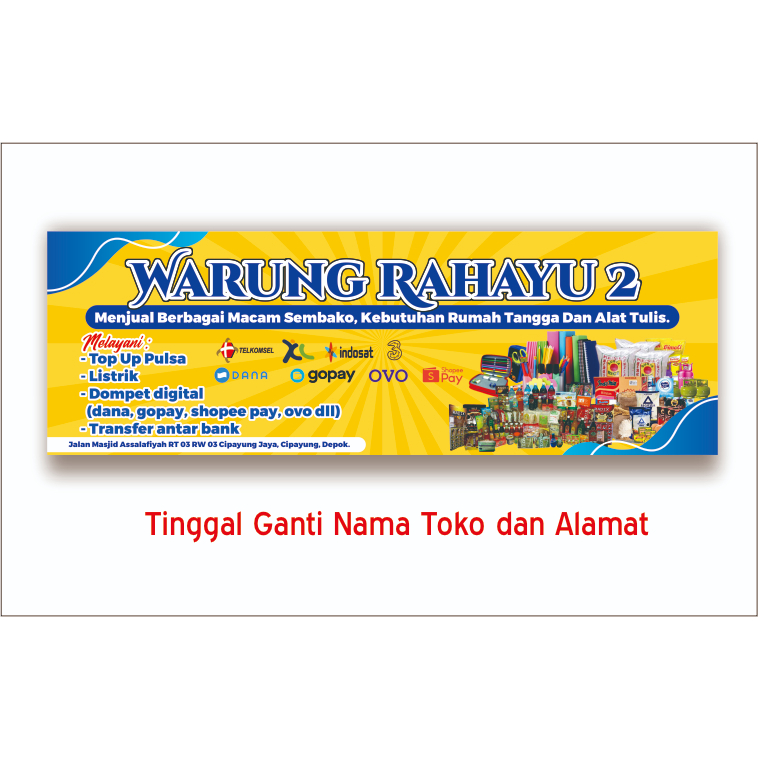Jual BANNER SPANDUK TOKO SEMBAKO UKURAN 3X1 METER | Shopee Indonesia