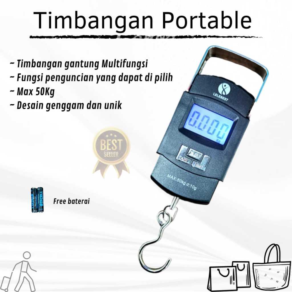 Jual Timbangan Gantung Digital Portable Scale S02B (Timbangan Ikan ...