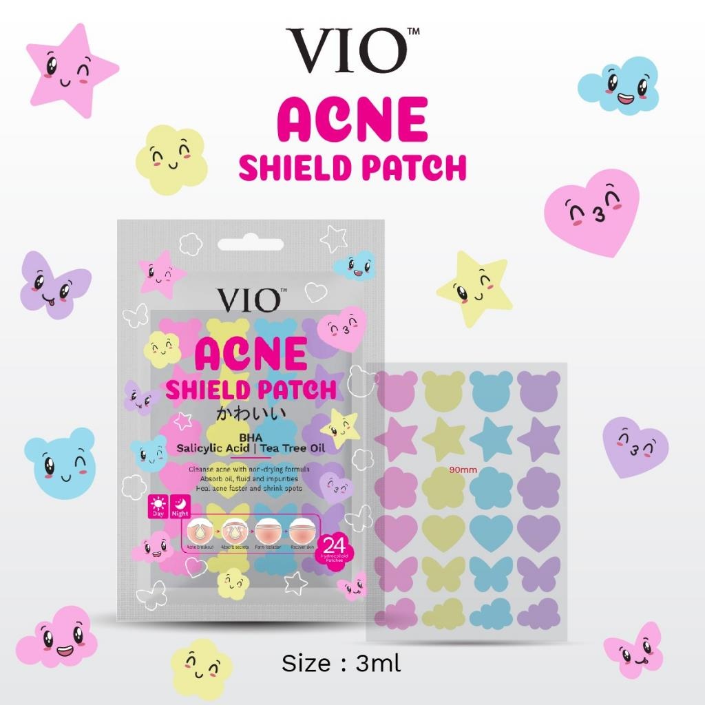 Jual VIO ACNE SHIELD PATCH KARAKTER 24 PATCH (BHA Salilylic Acid / Tea ...