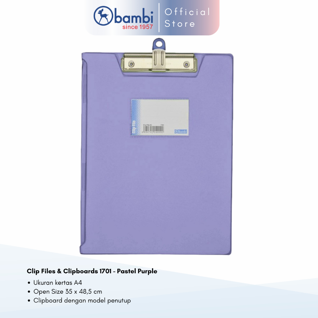 Jual Bambi Papan Jalan A4 / Papan Ujian Include Clip File Holder ...