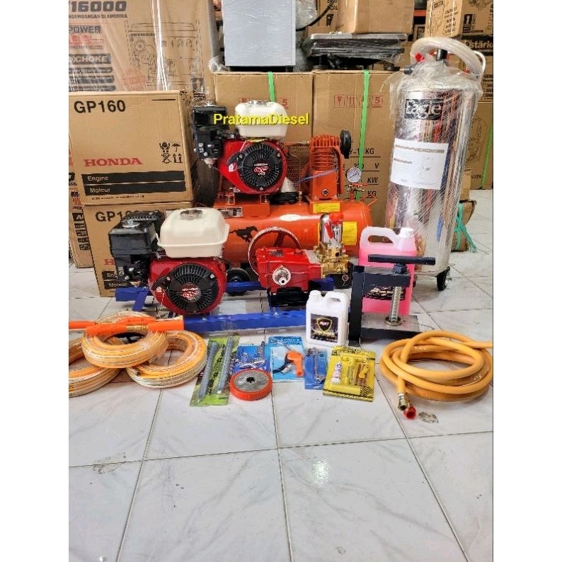 Jual Paket Kompresor Steam HONDA GP160 Cuci Motor Mobil Buat Usaha +Tambal Ban | Shopee Indonesia