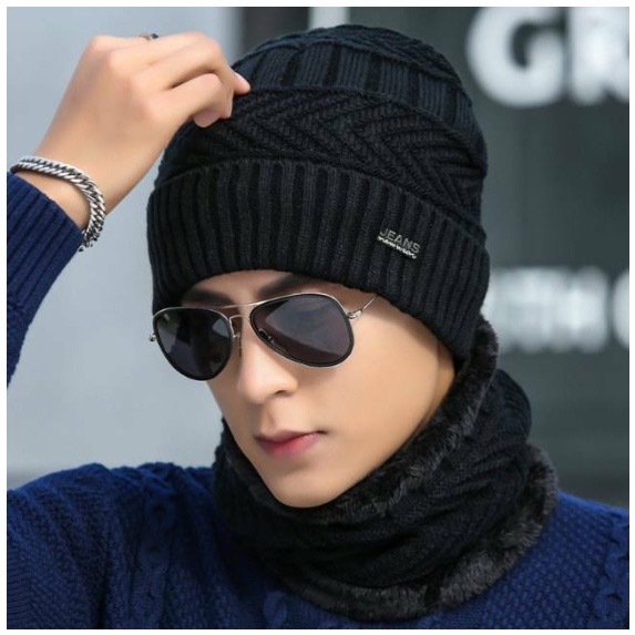 Jual Topi Kupluk Dan Syal Set /Topi Kupluk Pria/Wanita Dewasa/Topi ...