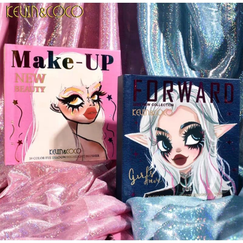Jual [READY MAKE UP] KEVIN&COCO Eyeshadow Palette 59 Color Pigmented ...