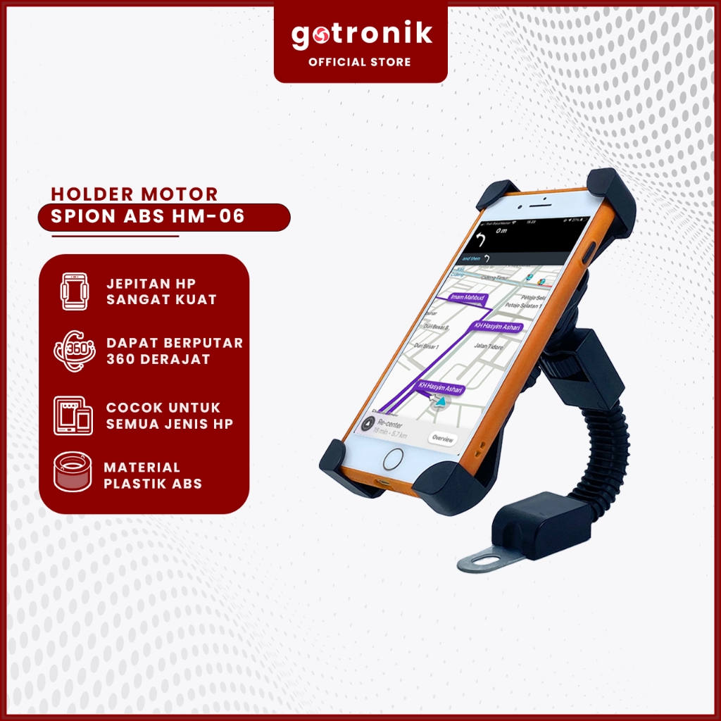 Jual Holder Hp Spion Motor HM06S Dudukan Penyangga Handphone Di Sepion ...
