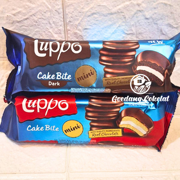 Jual LUPPO Cake Bite Mini Dark Real Chocolate Kemasan Kecil 55g ...