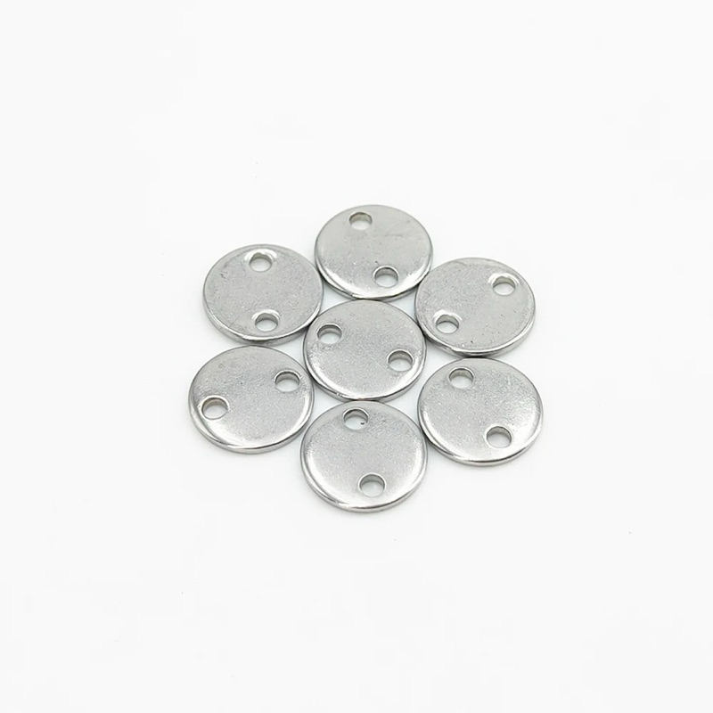 Jual CHARM PLAT STAMP SILVER BULAT STAINLESS STEEL CONNECTOR (bahan ...