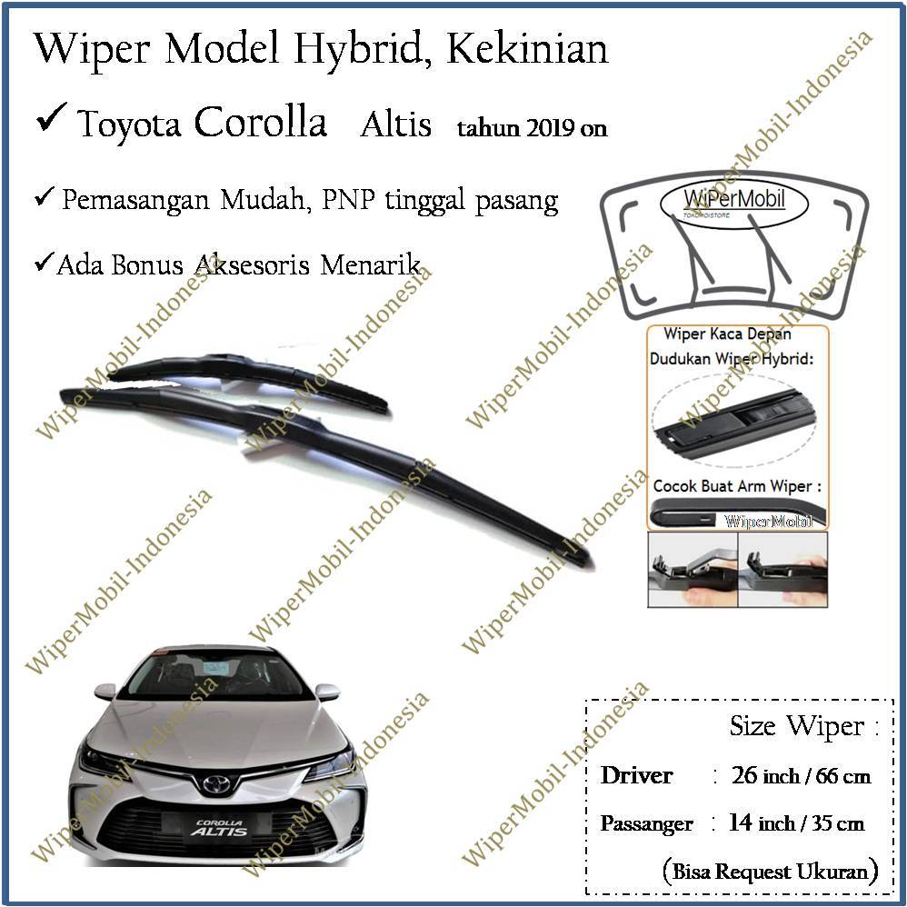 Jual Wiper Hybrid Kaca Mobil Toyota Corolla Altis tahun 2019 2020 2021 ...
