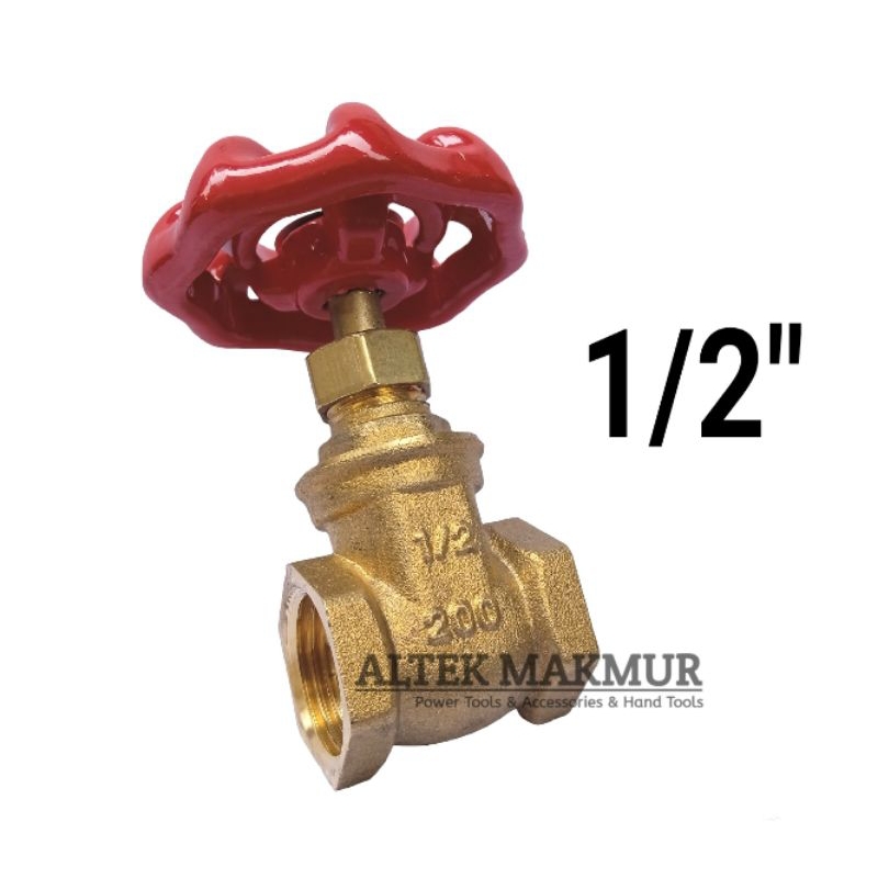 Jual STOP KRAN 1/2 INCH KUNINGAN STOPKRAN SETENGAH INCI GATEVALVE GATE ...