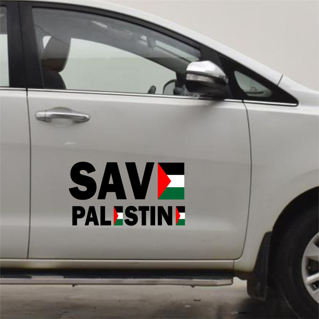 Jual sticker mobil cutting sticker save palestine stiker pintu mobil ...
