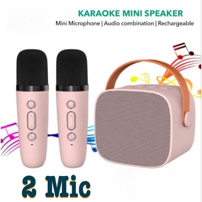 Jual Bluetooth Mini Speaker Karaoke Portabel With 2 Mic | Shopee Indonesia