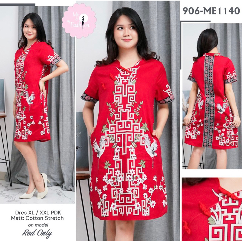 Jual D&D1119(DRESS SHANGHAI MERAH) | Shopee Indonesia