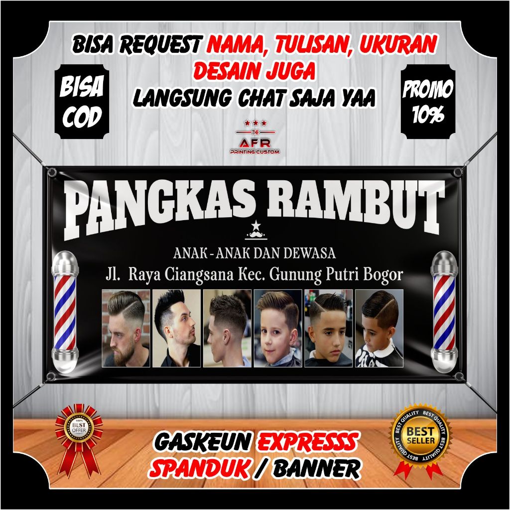 Jual Spanduk Toko Pangkas Rambut / Banner Potong Rambut / Banner Cukur ...