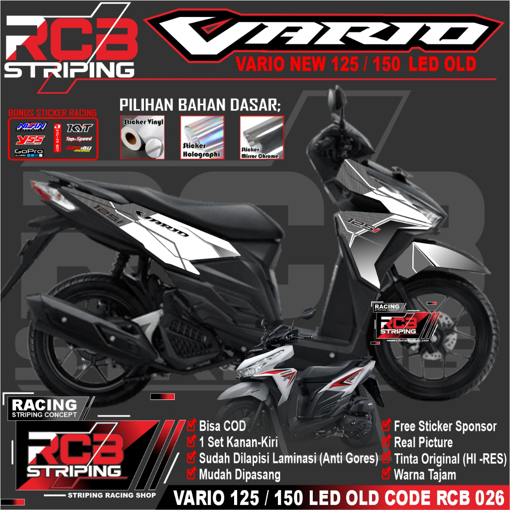 Jual STRIPING VARIO 125/150 LED OLD SMI FULL BODY POLET KEREN RCB 026 | Shopee Indonesia