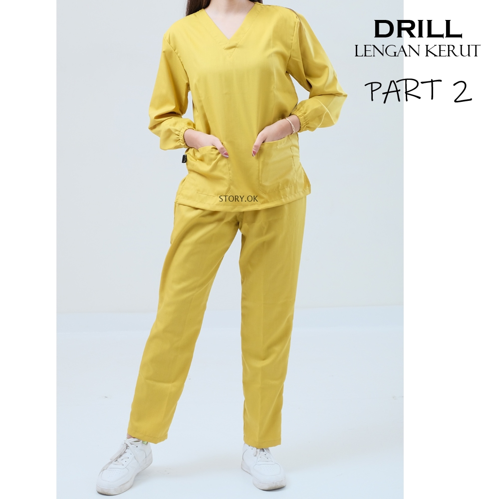 Jual Baju ok Lengan Panjang Kerut Seragam Oka Perawat Scrub Medis ...