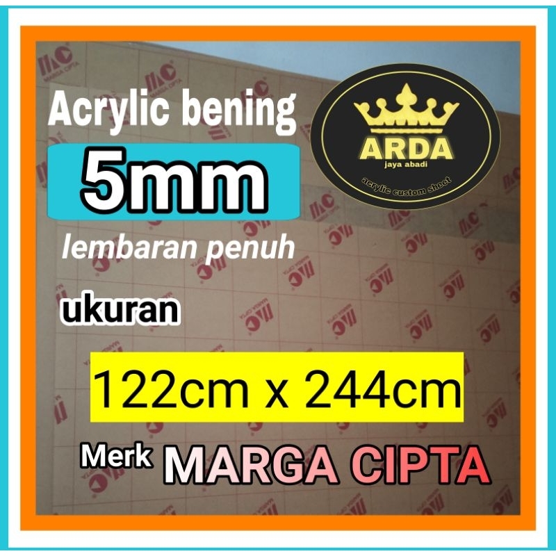Jual akrilik 5mm bening 122 x 244 lembaran penuh marga cipta | Shopee ...