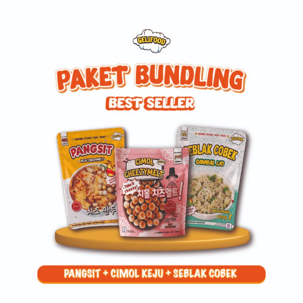 Jual Geli Food - Paket Bundling Hemat 3 Pcs Best Seller (Cimol - Pangsit Keju - Seblak Cobek) I ...
