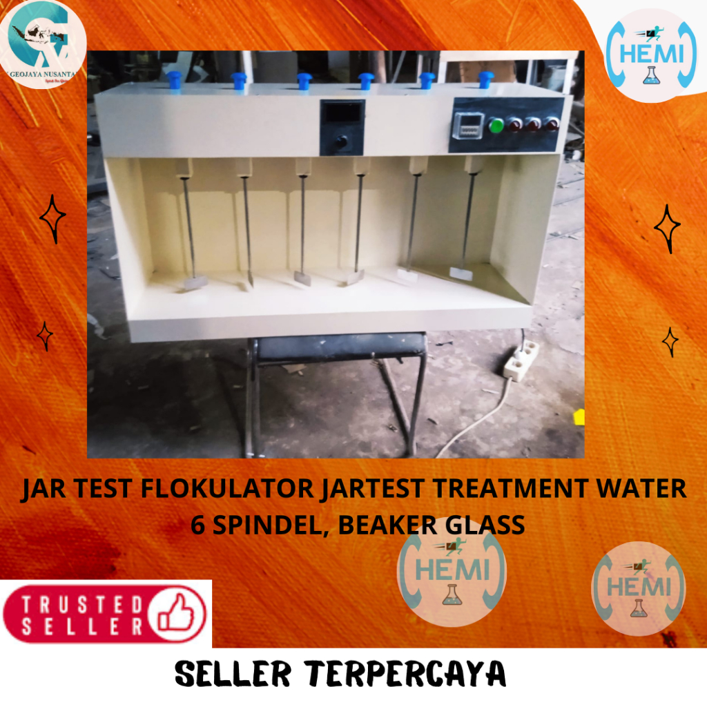 Jual JAR TEST FLOKULATOR JARTEST TREATMENT WATER 6 SPINDEL, BEAKER ...
