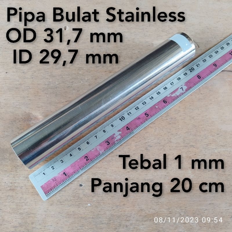 Jual Pipa Bulat Stainless OD 31,7 mm ID 29,7 mm Tebal 1 mm Panjang 20 cm | Shopee Indonesia