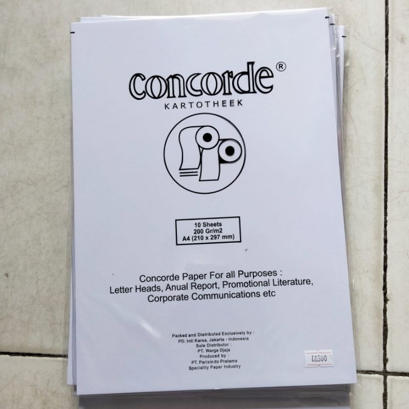 Jual Kertas Concorde A4 200 gr Putih Isi 10 Lembar | Shopee Indonesia