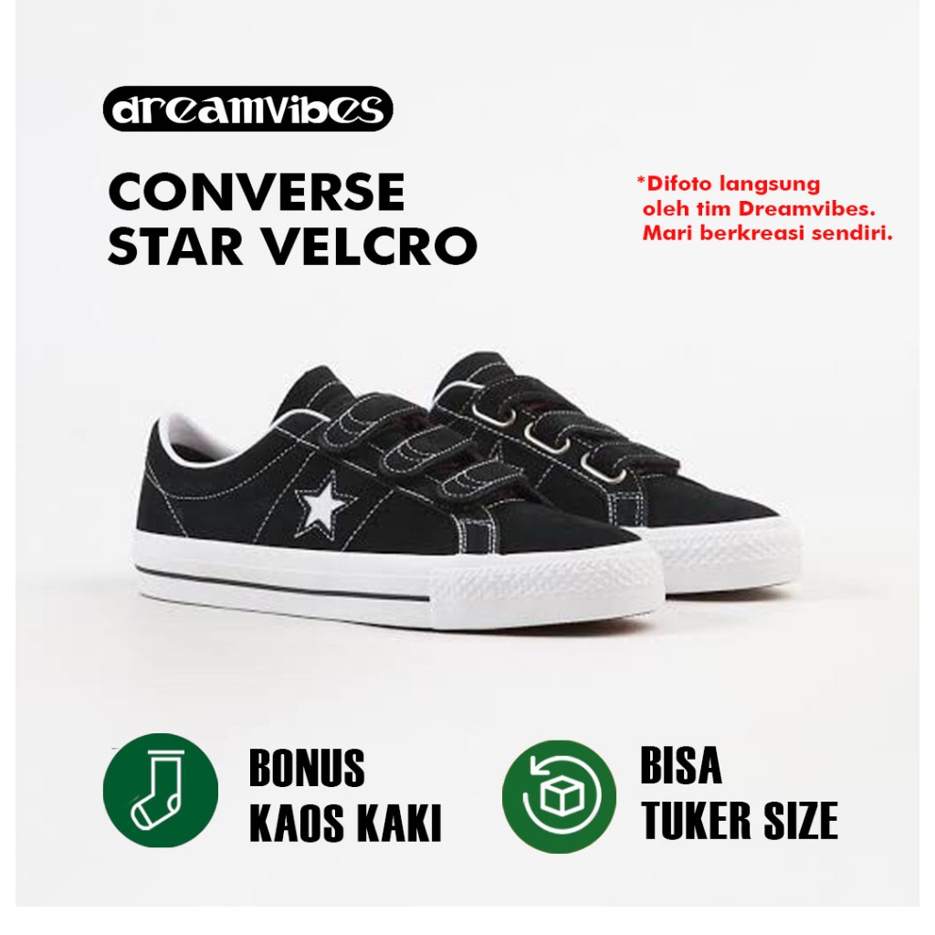 Jual CONVERSE ONE STAR VELCRO SEPATU PRIA SEKOLAH CASUAL SNEAKERS SUEDE ...
